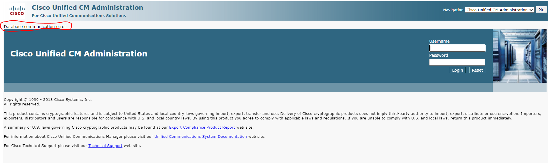 DataBase communication error on subscriber - Cisco Community DataBase communication error on subscriber - Cisco Community